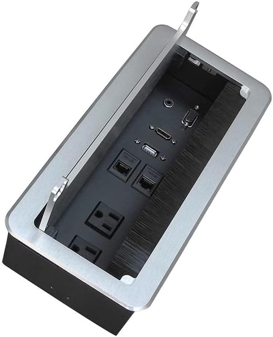 Amazon.com: ZESHAN Aluminum Conference Table Power hub Conference Table ...