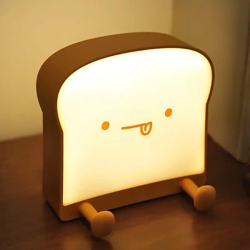 ipalmay Cute Toaster Night Lamp,USB Rechargeable Bread Night Light,Cute ...