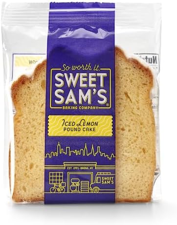 Amazon.com: Sweet Sam’s Iced Lemon Pound Cake Individually Wrapped, 6 ...