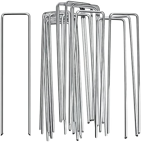 10pcs U-shaped Garden Pegs, 6"/150mmGalvanised Garden Anchor Pegs ...