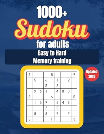 1000+ Sudoku Puzzles for Adults: Easy to Hard, Large Print, Brain ...