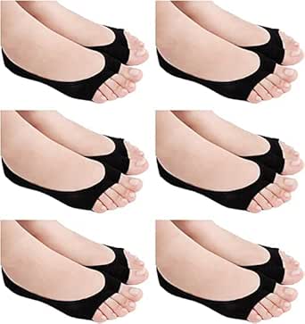 Buy STUTTGART Women No Show Peep Toe Sock Toeless Cotton Non Slip Shoe ...