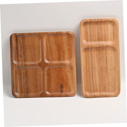 LABRIMP 1 Pc Wooden Grid Cookie Container Food Trays Wood Serving ...