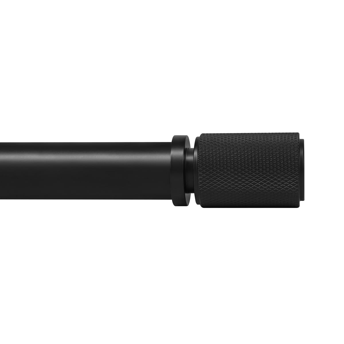 Snapklik.com : Ivilon Black Curtain Rods - Diamond Knurled Finial Design