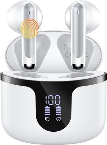 Amazon.com: Bluetooth 5.3 Wireless Earbuds with Deep Bass, 100H ...