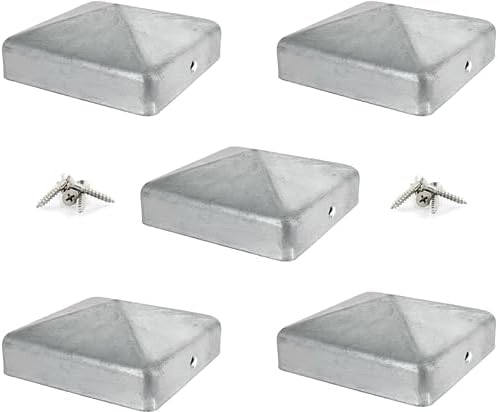 IRONTITE® 5 Pack Metal Fence Post Caps 3x3 Galvanised, Newel Post Cap ...