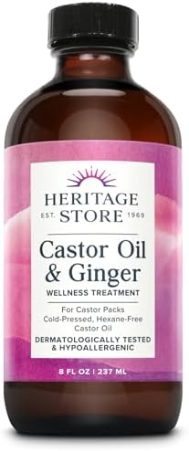 Amazon.com : HERITAGE STORE Castor Oil & Ginger - Cold Pressed Organic ...
