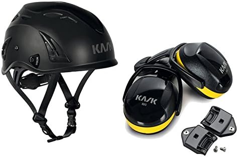 KASK Industriehelm Plasma AQ schwarz im Set mit Gehörschutz "SC2" gelb ...