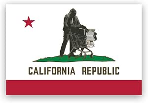 Amazon.com: California Homeless Republic Flag Sticker Decal - Self ...