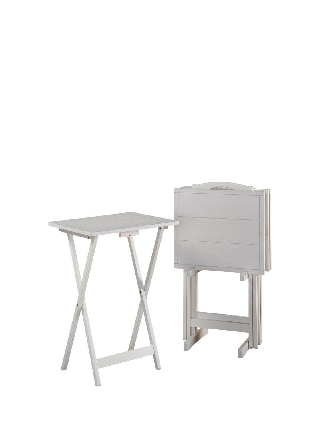 Amazon.com: Powell Linon Lisbon Five Piece Wood Tray Table Set in ...