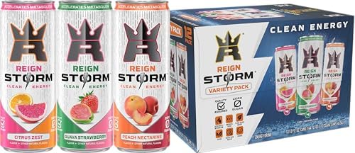 Amazon.com : REIGN Storm Variety Pack, Peach Nectarine, Guava ...