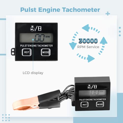 Snapklik.com : Small Engine Tachometer Hour Meter 30000RPM Digital ...