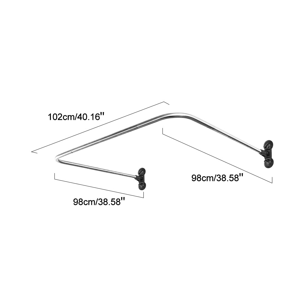 Harsheii Shower Curtain Rods U Shape Bathroom Curtain Rod Corner ...