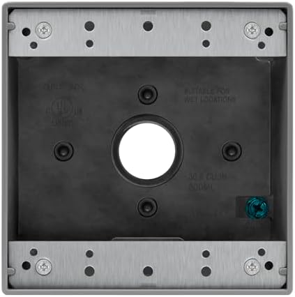 2-Gang Weatherproof Deep Box, Five 1 in. Threaded Outlets, Gray (5389-0 ...