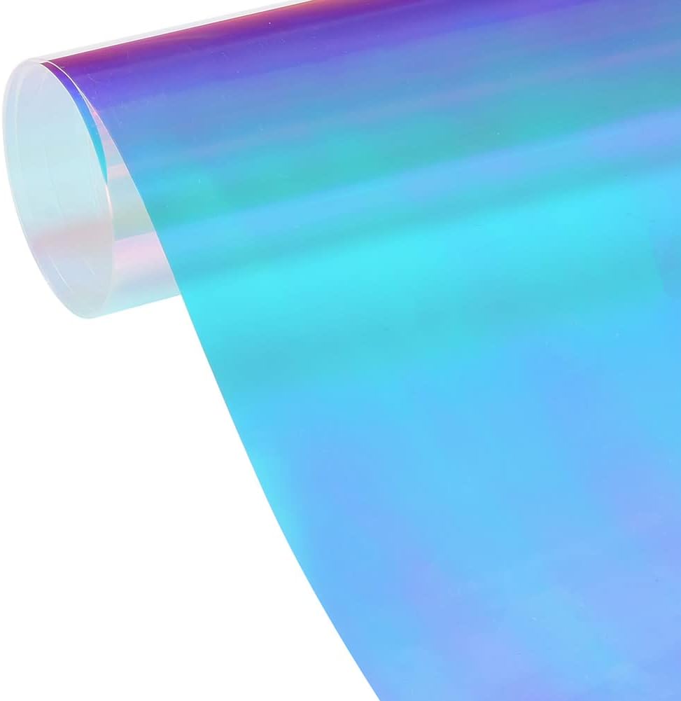 Blue Chameleon Window Film Holographic Decorative Rainbow Color One Way ...