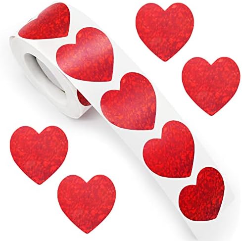 Amazon.com: Dimeho 500 Pieces Glitter Heart Stickers Self-Adhesive ...