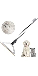 Amazon.com: 47“ Adjustable Long Handle Carpet Rake Pet Hair Remover ...