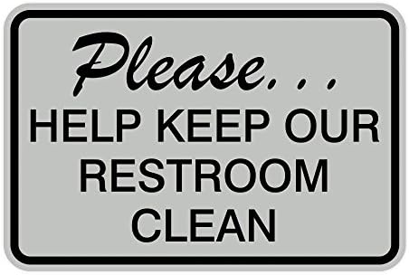 Amazon.com : Standard Please Help Keep Our Restroom Clean Door/Wall ...