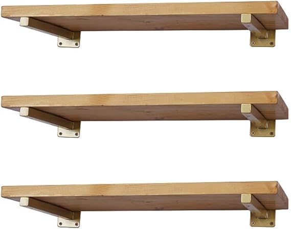 Amazon.com: 6 Pcs Gold Shelf Bracket 13 Inch Heavy Duty Brackets for ...