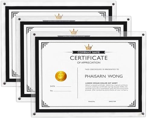 Amazon.com - Halyuhn Acrylic Picture Frames 8.5 x 11, Clear Floating ...