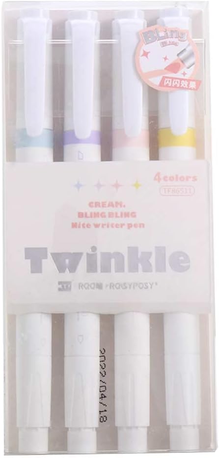 Amazon.com : 4pcs Twinkle Art Marker Pen Set, 4 Color Bling Drawing Pen ...