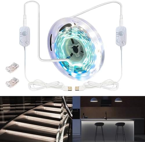 Amazon.com: Dual Motion LED Light Strip, Plug-in 19.68ft Motion Sensor ...