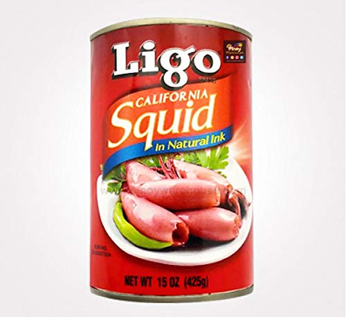 Amazon.com: (Pack of 6 Cans) Ligo California Squid in Natural Ink 15 oz ...