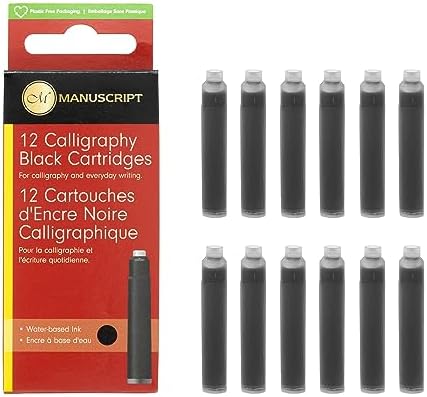 12 Manuscript Calligraphy Black Cartridges : Amazon.co.uk: Stationery ...