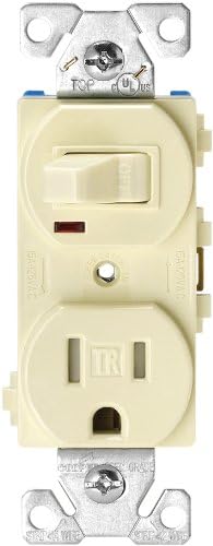 EATON Wiring TR274LA 3-Wire Receptacle Combo Single-Pole Switch with ...