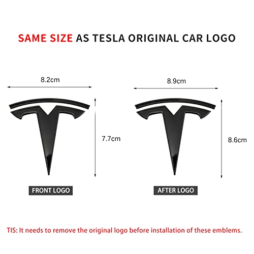Snapklik.com : Powlamks 3D Metal Emblem Sticker For Tesla Model Y, 2Pcs ...