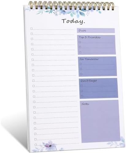 Amazon.com : Vibrant Focus To Do List notepad - To Do List Notebook for Work with 52 Sheets ...