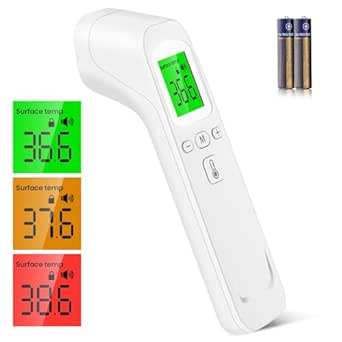 LIBATE Termómetro Digital Infrarrojo, Retroiluminación de 3 Colores ...