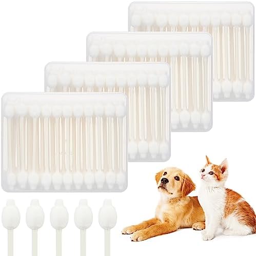 Amazon.com : Silkfly 260 Pcs Dog Ear Cleaner Gourd Shaped Cotton Buds for Dogs Cat Ear Cleaner ...
