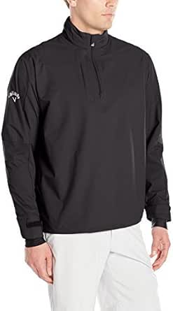 Callaway Men's Short Sleeve 1/4-Zip Wind Shirt, Caviar, Medium : Amazon ...