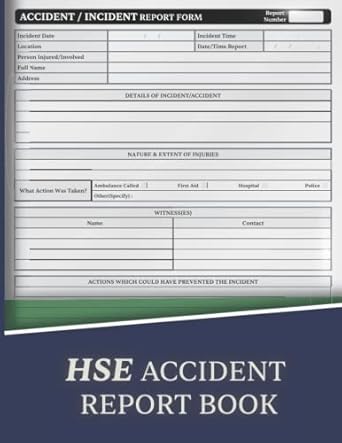 HSE Accident Report Book: accident and incident record book, hse ...