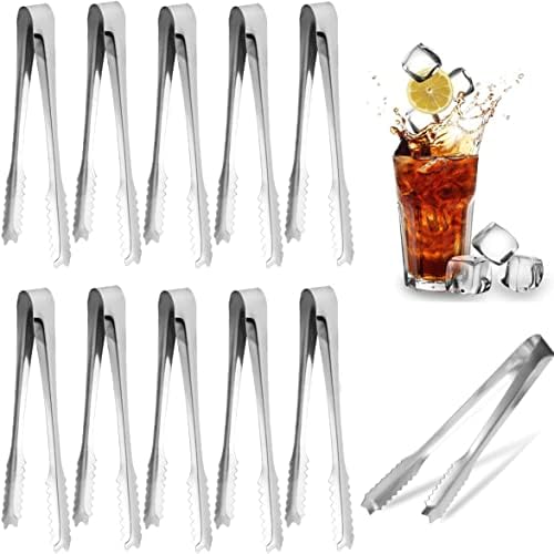 10 Pcs Ice Sugar Tongs Stainless Steel Serving Tongs Mini Appetizer ...