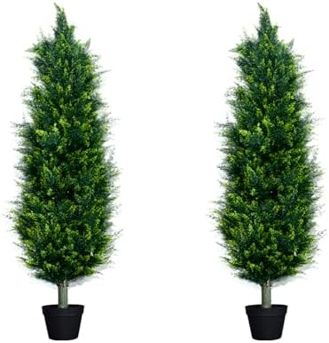 Amazon.com - Hotop 2 Pcs 3 Foot Artificial Cedar Topiary Trees for ...