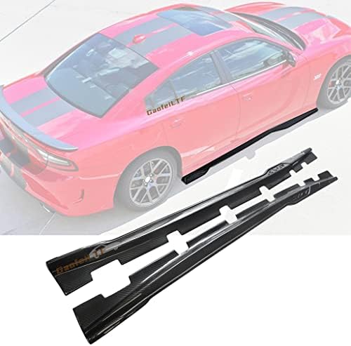 Amazon.com: POWECHOX Carbon Fiber Look Side Skirts Rocker Panel ...