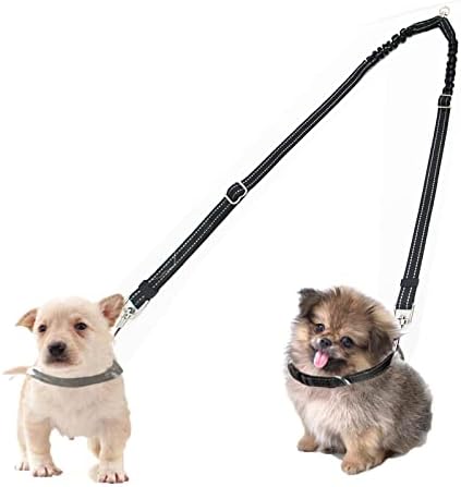 Double Dog Lead Splitter Dual Shock Absorbing Bungee Double Leash ...