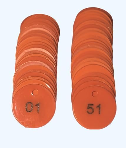MOREL Embossed Orange Plastic Round Shape Token Coin with Hole USE for ...