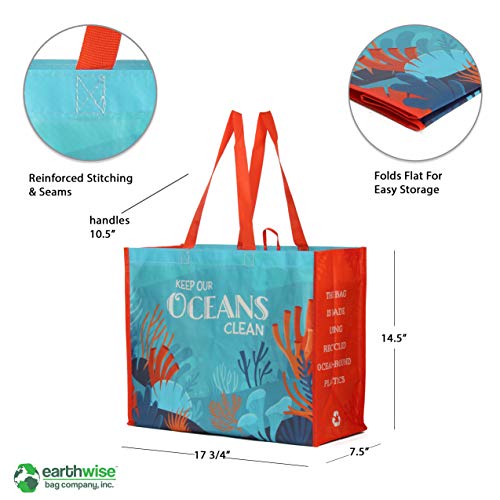 Snapklik.com : Earthwise Reusable Grocery Bag Set Made From 90% ...