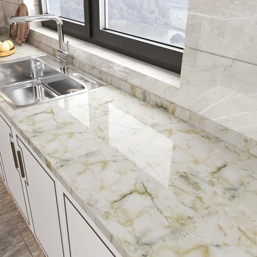 BAYYA 36x157inch Extra Wide Marble Granite Peel and Stick Wallpaper ...