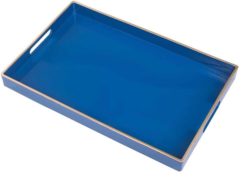 MAONAME Navy Blue Serving Tray with Handles, Modern Decorative Tray for ...