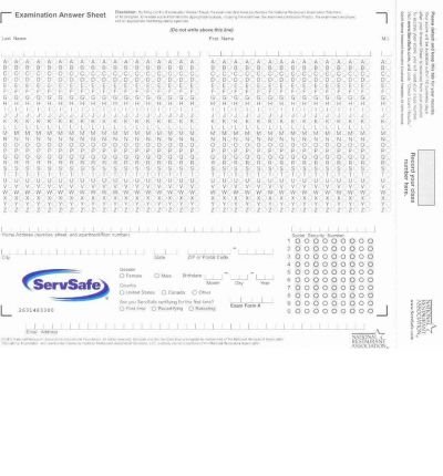 Buy ServSafe Exam Answer Sheet (Stand Alone) Book Online at Low Prices ...