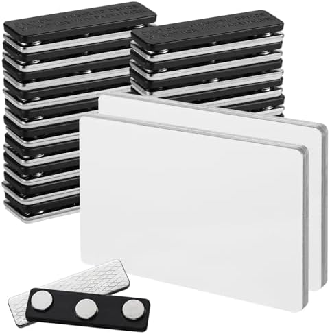 Amazon.com : 20-Pack Magnetic Name Tags, 2.1 x 3.4 Magnetic Blank Name ...