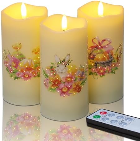Amazon.com: Wondise Easter Bunny Flameless Candles with 6hrs Timer ...
