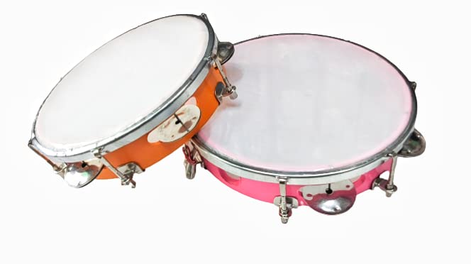NEW COMBO OF 2 PCS FIBERR DAFLI / HAND TAMBOURINE WITH STEEL JINGLE ...