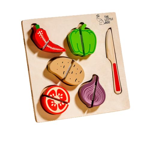 Buy The Little Boo Wooden Raised Cut Vegetable Tray for Kids | Learning ...