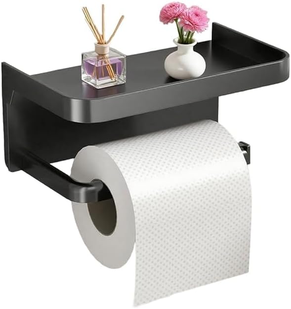 Clickora Self Adhesive Toilet Paper Holder with Mobile Stand & Towel ...