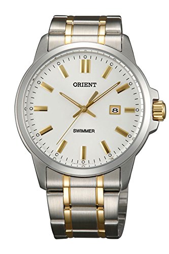 Orient Quartz Men White Dial Silver & Gold Metal Strap Round Shape ...